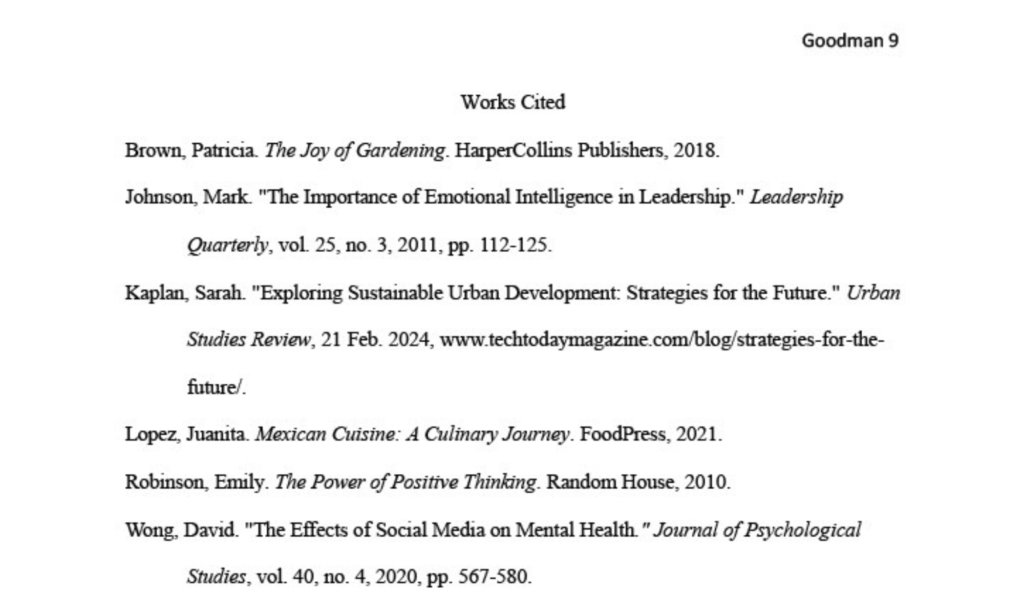 How to Format Works Cited List in MLA - TypeCite